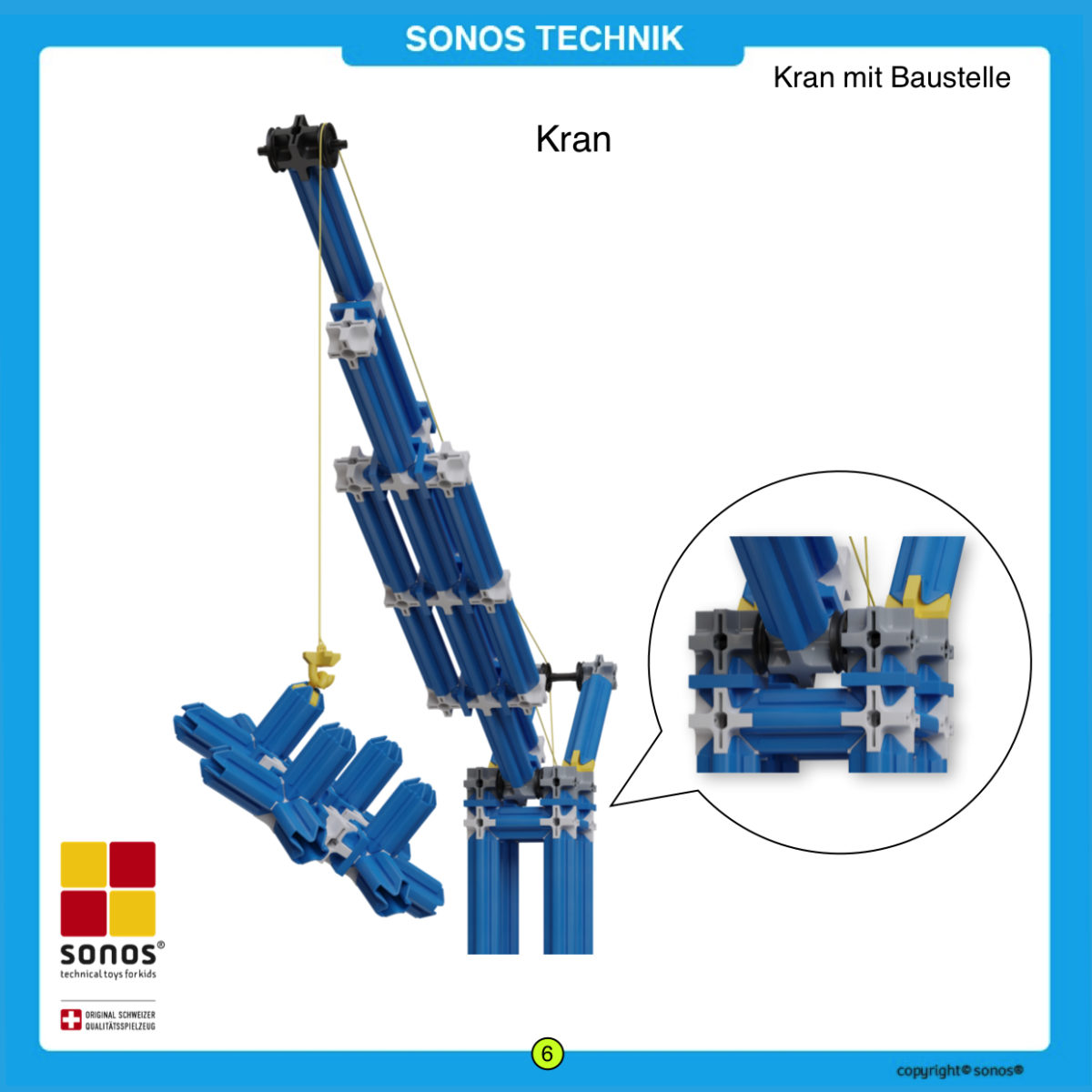Kran mit Baustelle (ca. 60 cm hoch) - 405 SONOS - Sonos-Kids.com